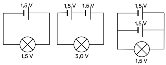 Spanningsbronnen schakelen oefenen | StudyGo