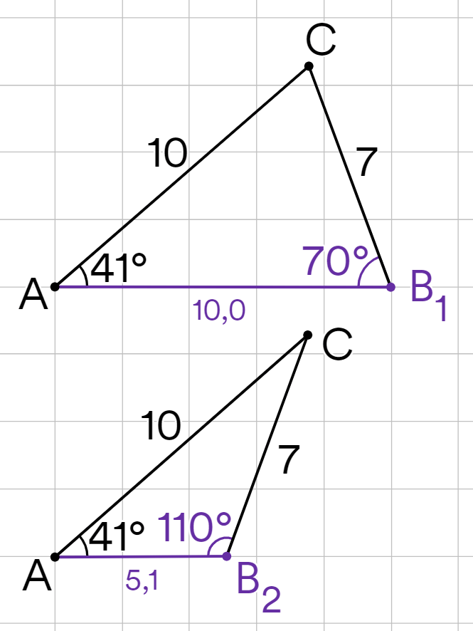Sinusregel bij stomphoekige driehoek oefenen | StudyGo