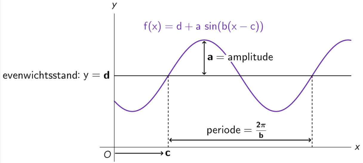 Functievoorschrift sinusoïde opstellen oefenen | StudyGo